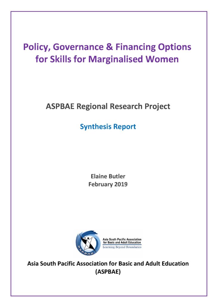 Policy, Governance & Financing Options for Skills for Marginalised Women - ASPBAE Regional ...