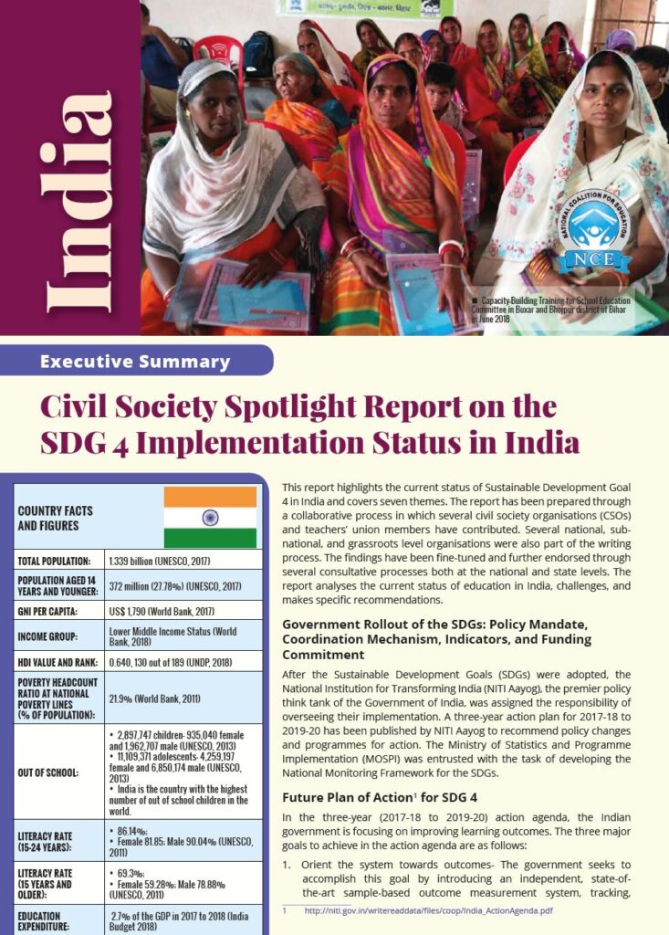 India - Civil Society Spotlight Report on SDG 4 for HLPF 2019 - ASPBAE