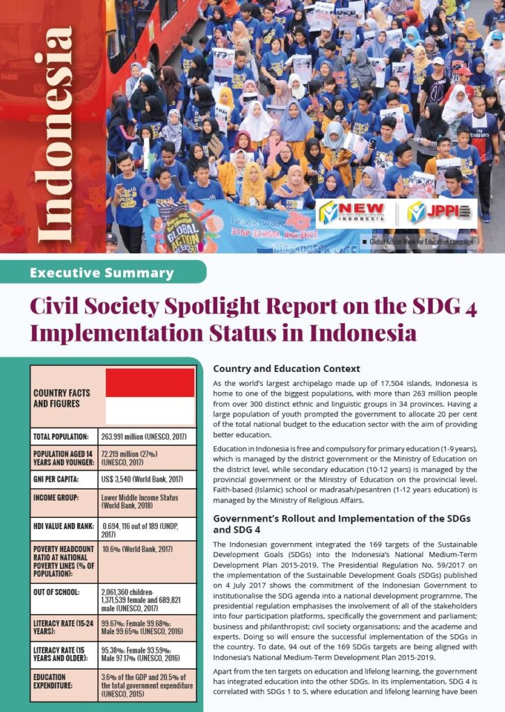 Indonesia - Civil Society Spotlight Report on SDG 4 for HLPF 2019 - ASPBAE